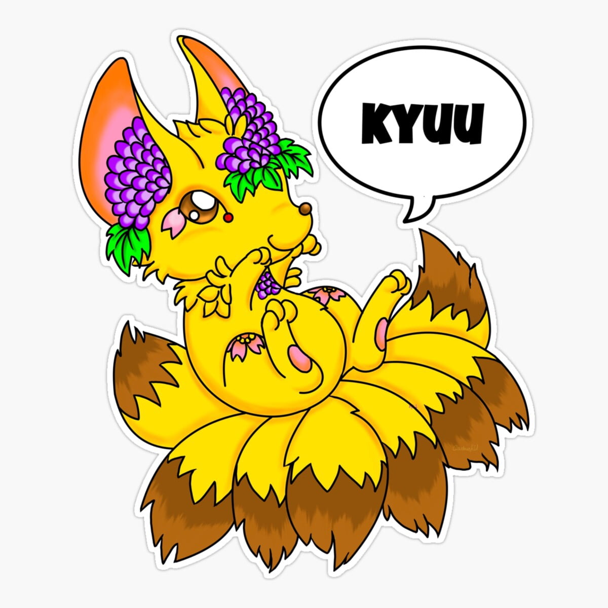 Onim Kawaii, Exotic And Fun Yokai, The Octatails Sticker, Phone Decal ...