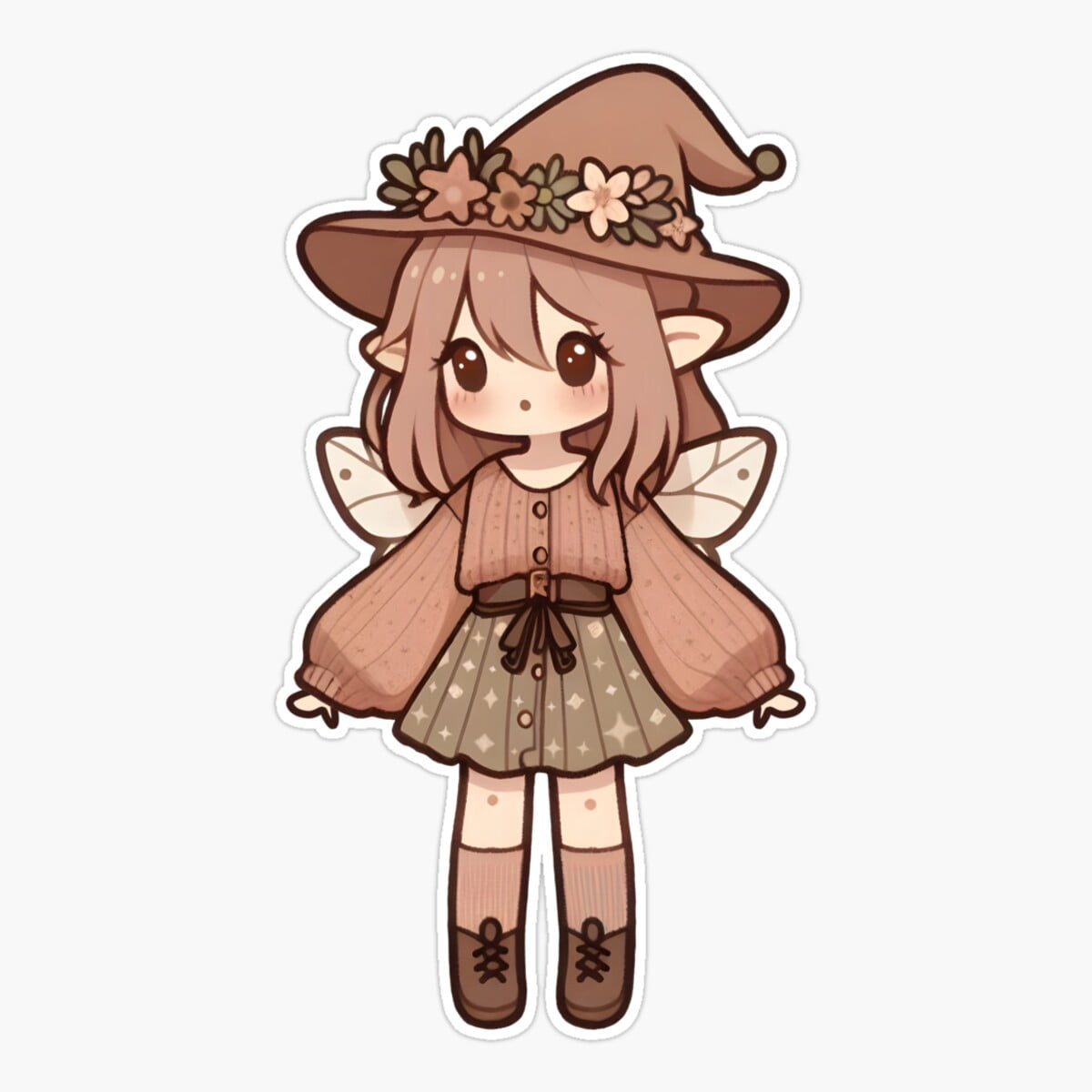 Onim Kawaii Fairycore Cottagecore Fairy Girl 2 Sticker, Phone Decal ...