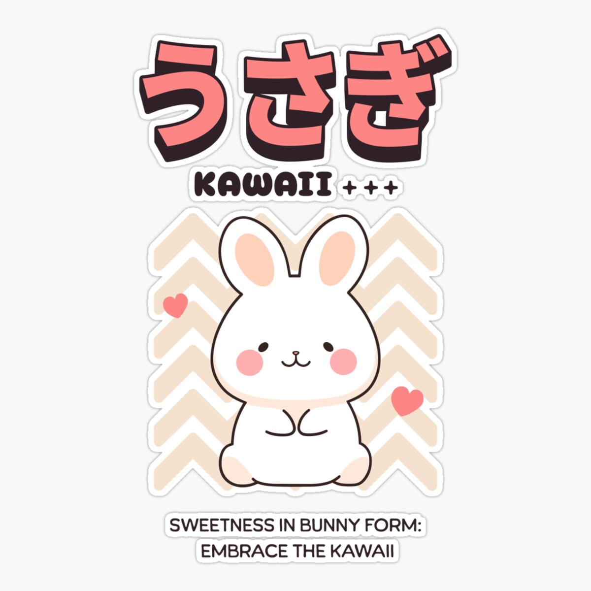 Onim Kawaii Rabbit - Sweet Japanese Bunny Design Sticker, Phone Decal ...