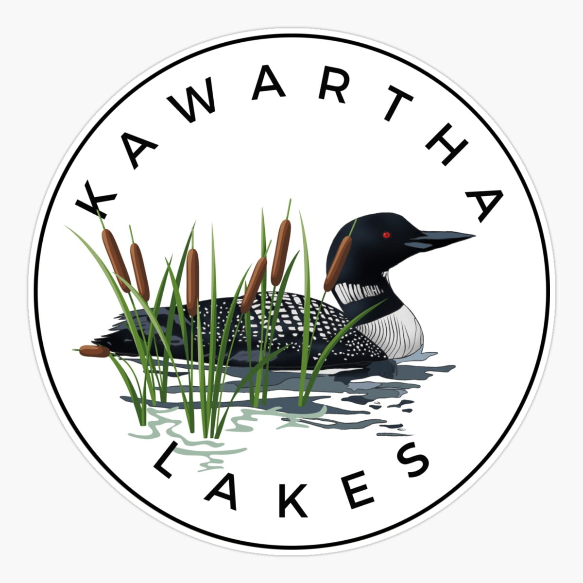 Onim Kawartha Lakes Loon Sticker, Phone Decal Water Bottle Stickers Car ...