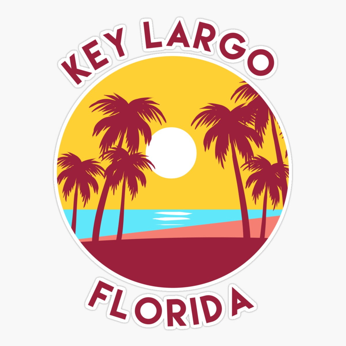 Onim Key Largo, Florida Sticker, Phone Decal Water Bottle Stickers Car ...