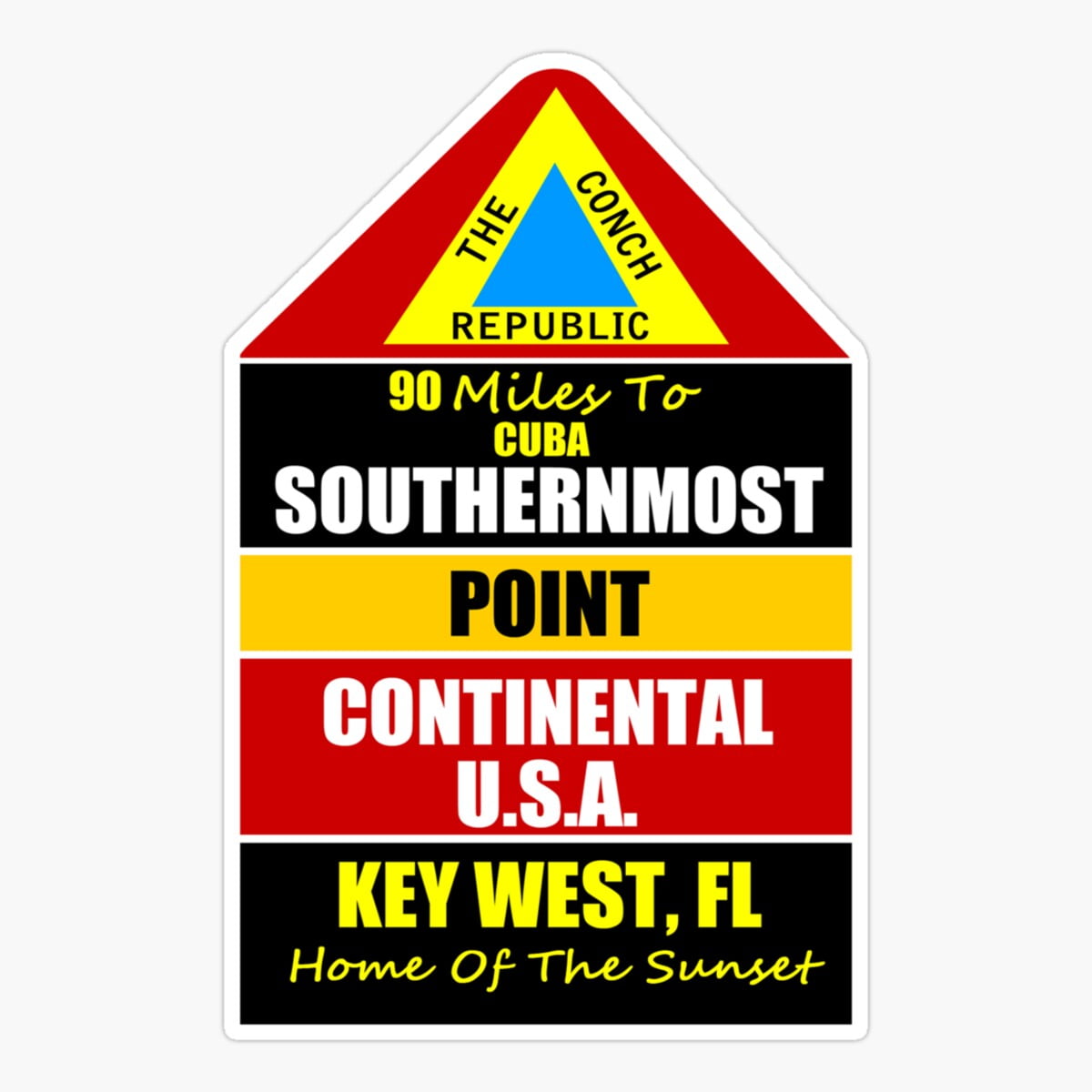 Onim Key West Conch Republic Sticker, Phone Decal Water Bottle Stickers ...