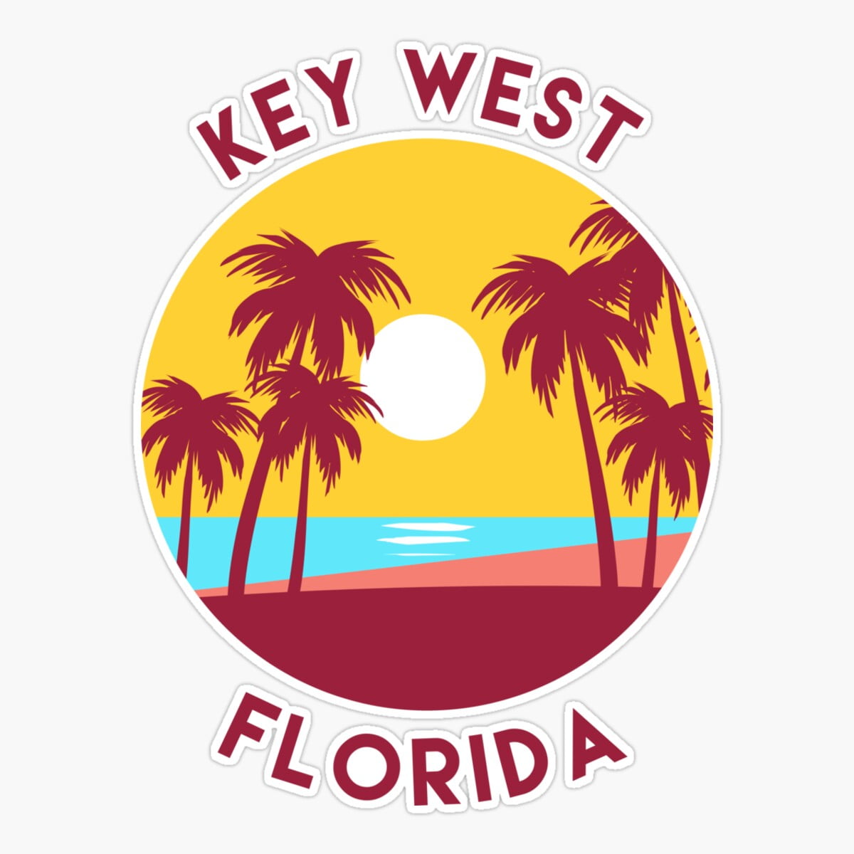 Onim Key West, Florida Sticker, Phone Decal Water Bottle Stickers Car ...
