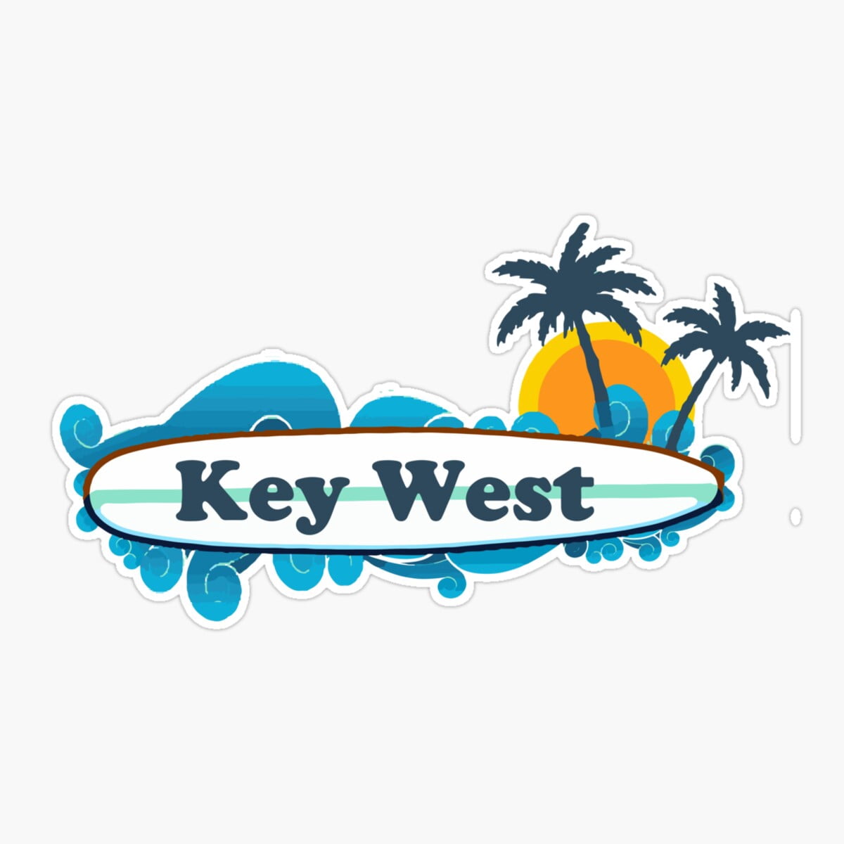 Onim Key West. Sticker, Phone Decal Water Bottle Stickers Car Decals ...