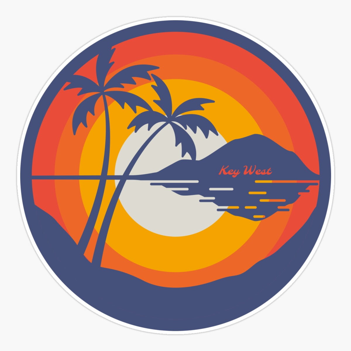 Onim Key West Vacay Style Sticker, Phone Decal Water Bottle Stickers ...