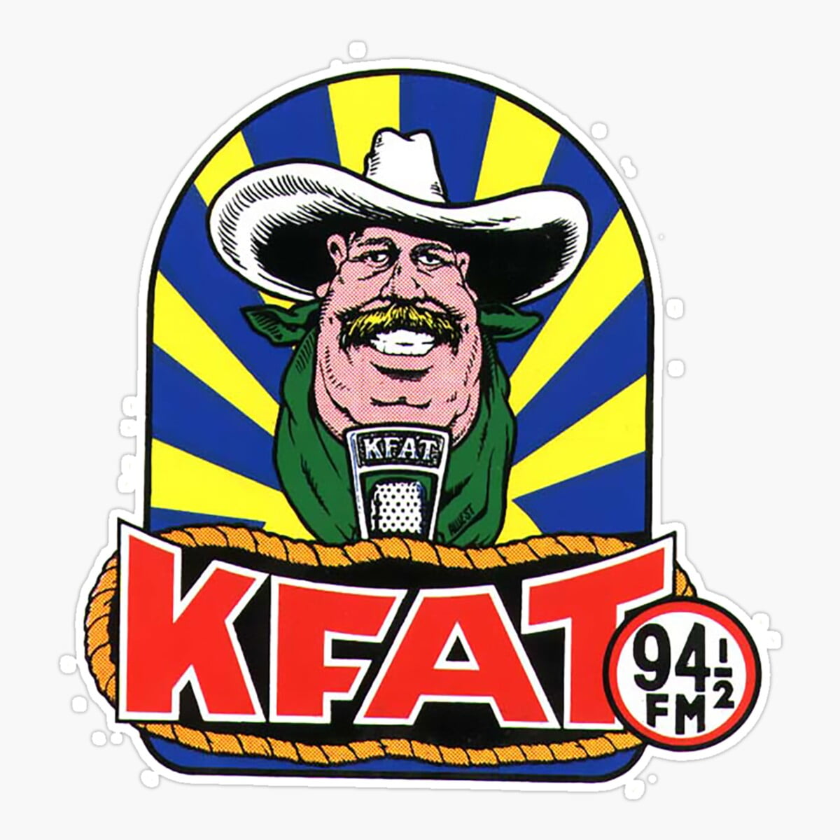 Onim Kfat Radio Gilroy Fm 94.5 Defunct Radio Waves Sticker, Phone Decal ...