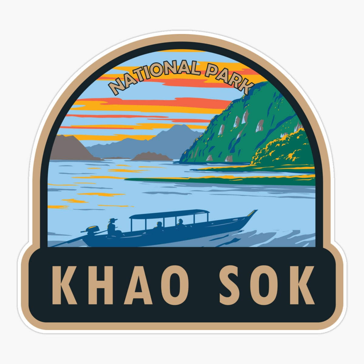 Onim Khao Sok National Park Thailand Travel Art Sticker, Phone Decal ...