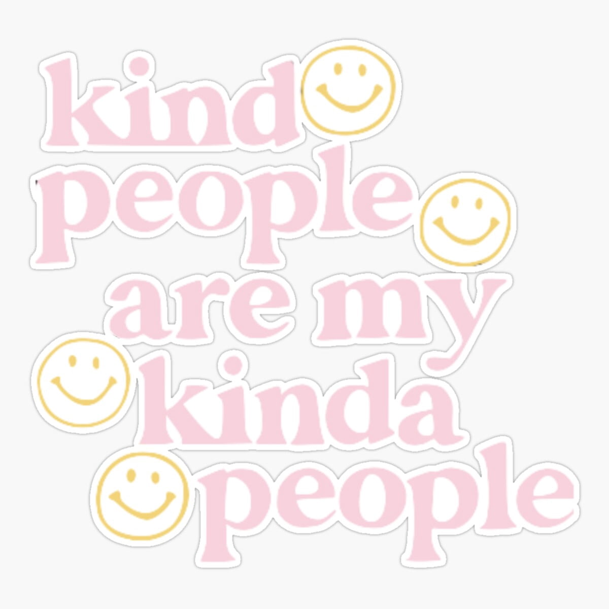 Onim Kind People Pink & Yellow Sticker, Phone Decal Water Bottle ...