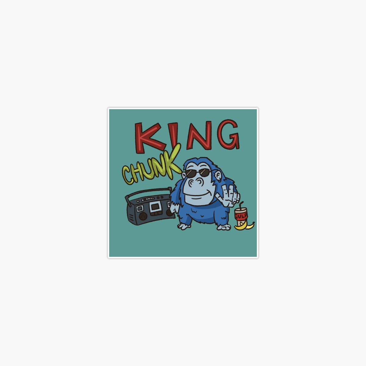 Onim King Chunk Sticker, Phone Decal Water Bottle Stickers Car Decals ...