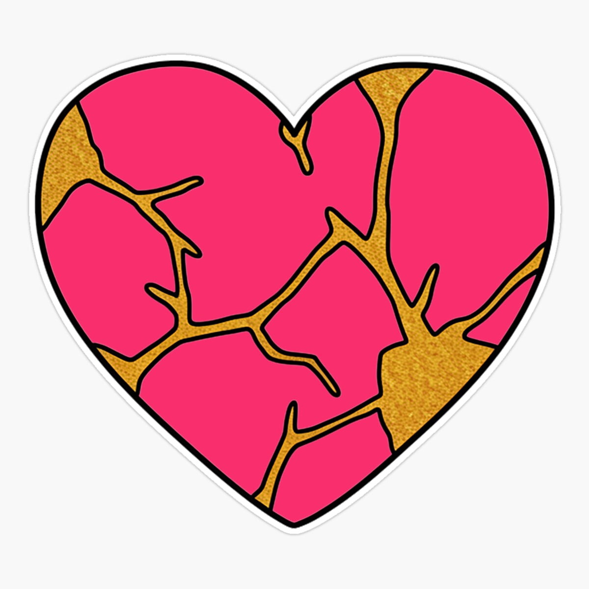 Onim Kintsugi Heart Sticker, Phone Decal Water Bottle Stickers Car ...