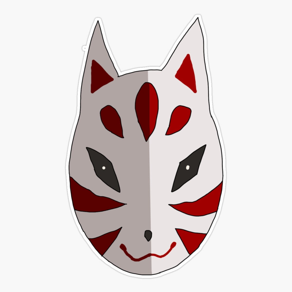 Onim Kitsune Mask Sticker, Phone Decal Water Bottle Stickers Car Decals ...