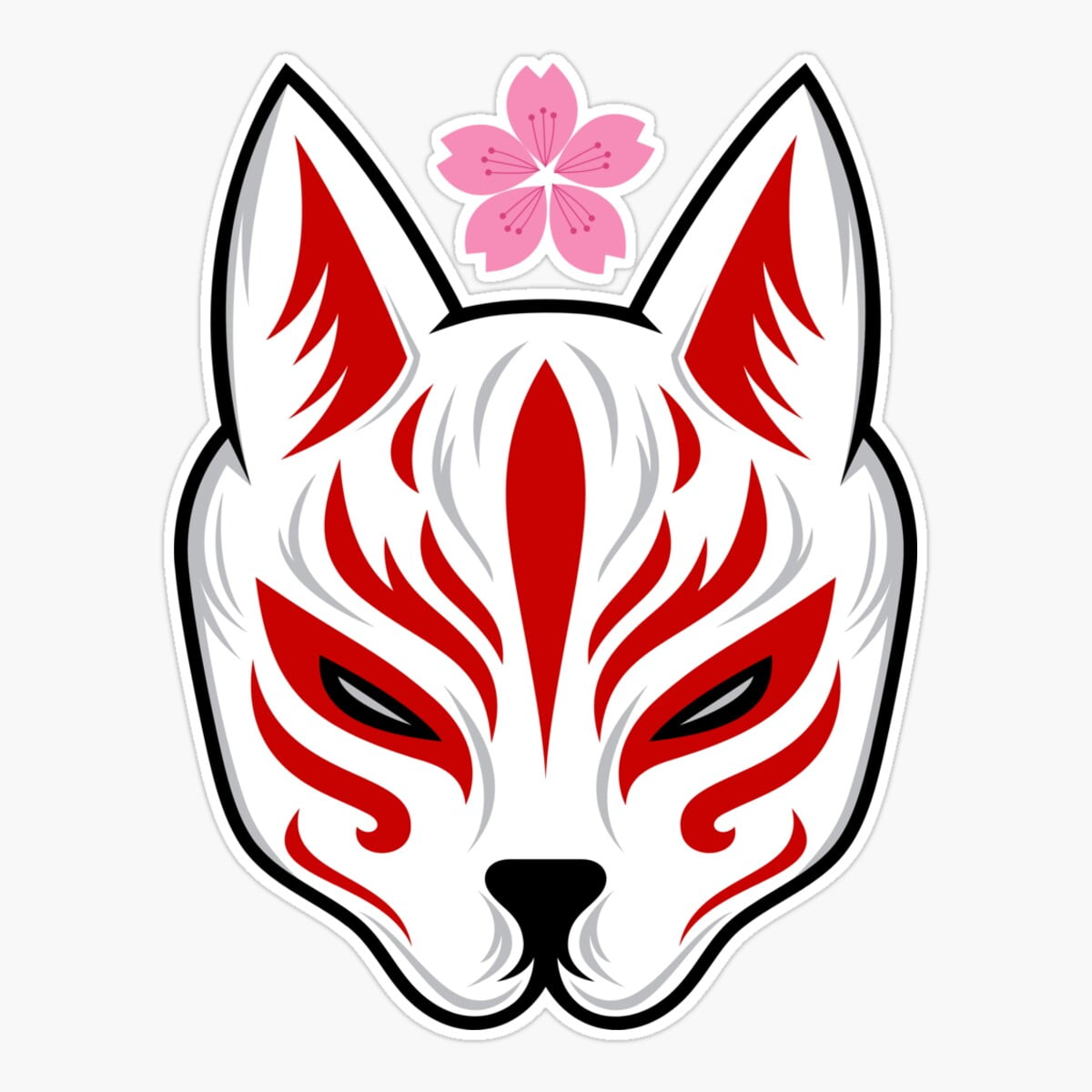 Onim Kitsune Mask Sticker, Phone Decal Water Bottle Stickers Car Decals ...