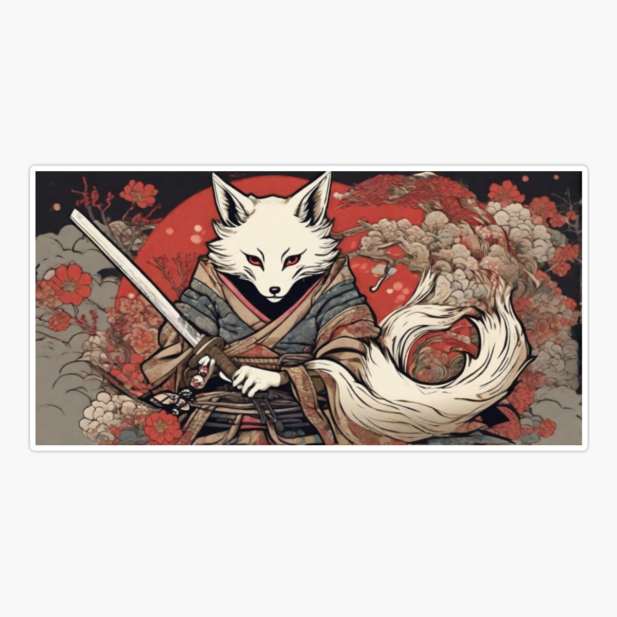 Onim Kitsune Swaord 2 Sticker, Phone Decal Water Bottle Stickers Car ...