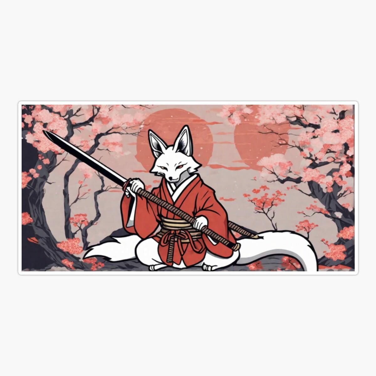 Onim Kitsune Swoard 1 Sticker, Phone Decal Water Bottle Stickers Car ...