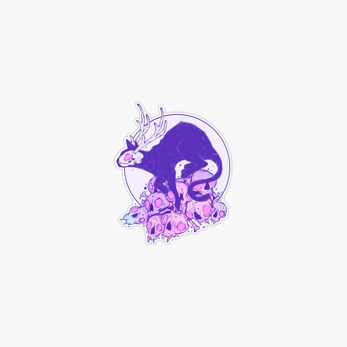 Onim Kitty Demon Skull Sticker - Walmart.com