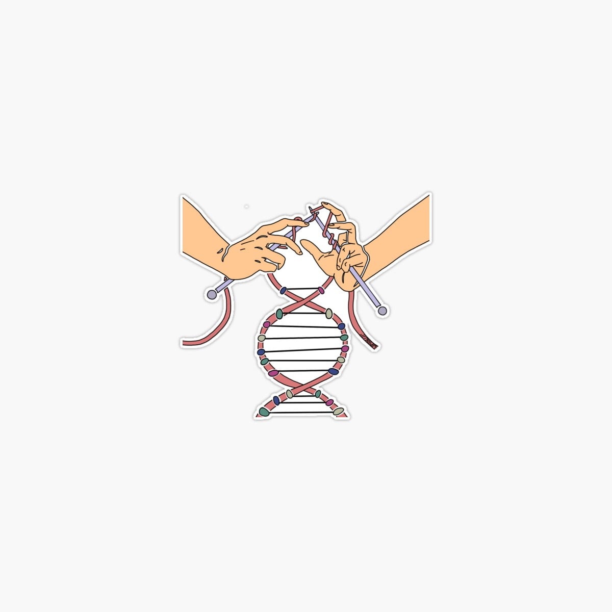 Onim Knitting Together Life (Dna) Sticker, Phone Decal Water Bottle ...