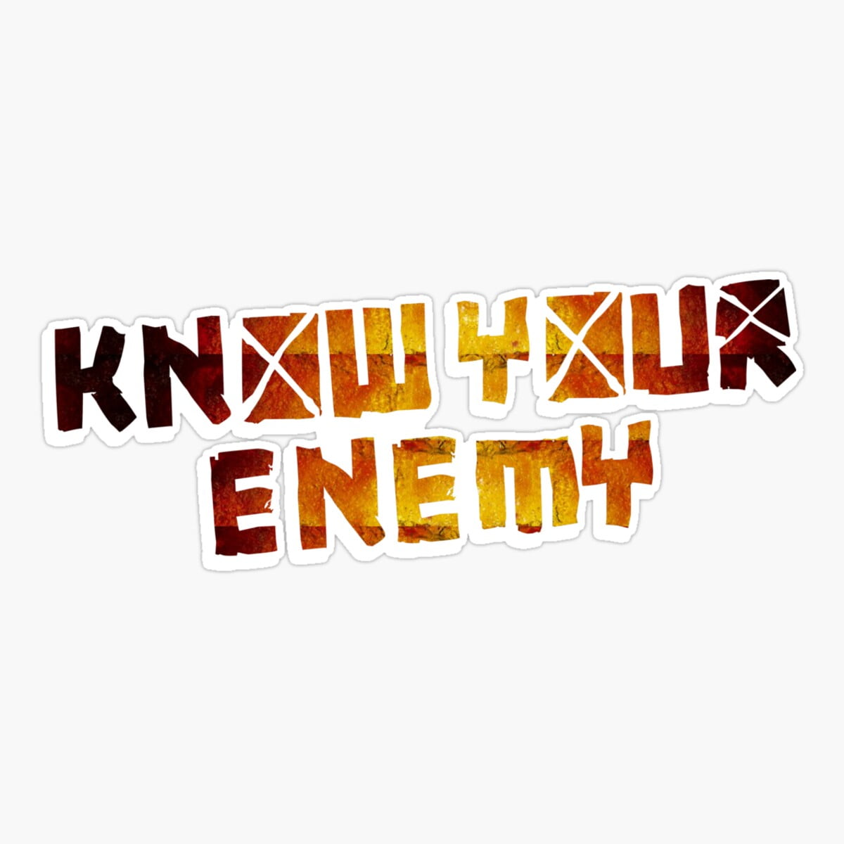 Onim Know Your Enemy - Song Logo Sticker, Phone Decal Water Bottle ...