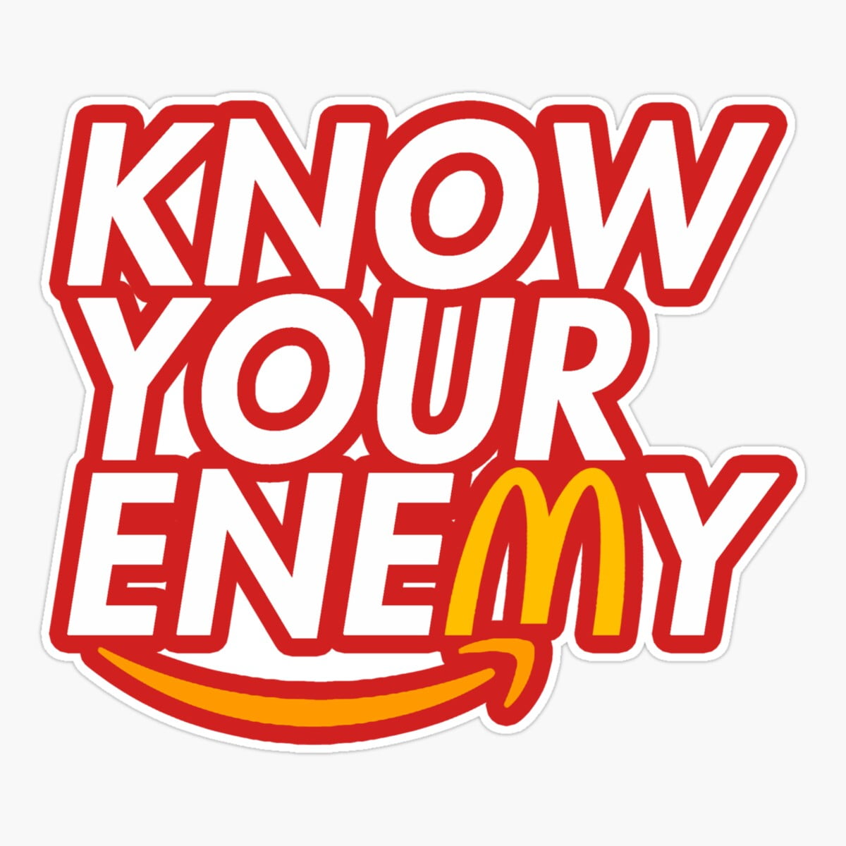 Onim Know Your Enemy Sticker, Phone Decal Water Bottle Stickers Car ...