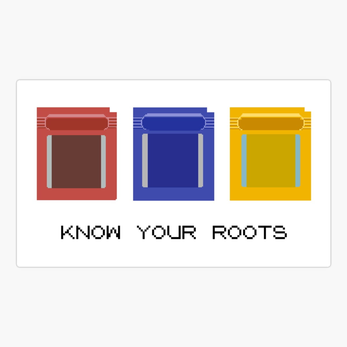 Onim Know Your Roots | Minimalist Pokemon Game Cartridges Sticker, Phone Decal Water Bottle ...