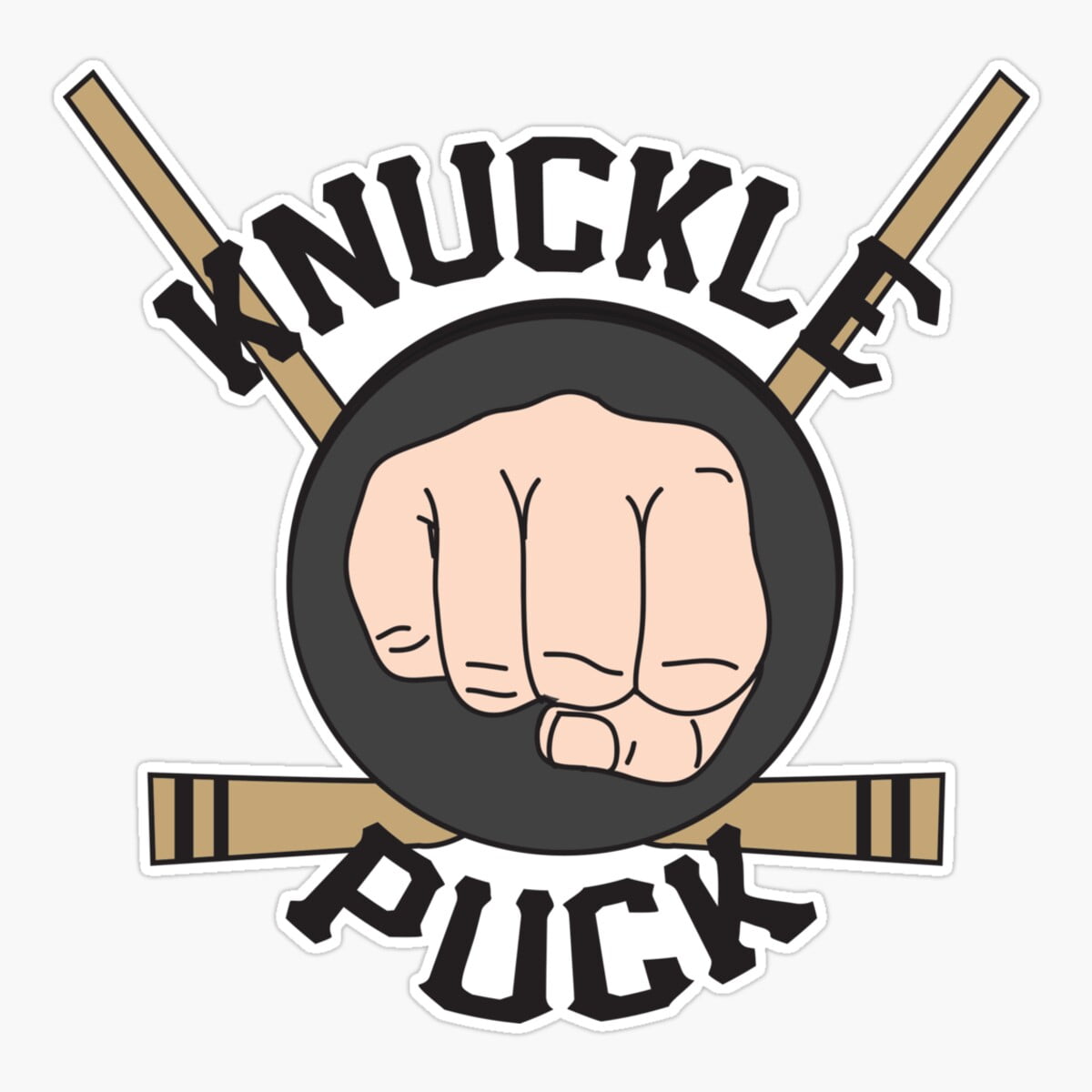 Onim Knuckle Puck Hockey Design Sticker, Phone Decal Water Bottle ...