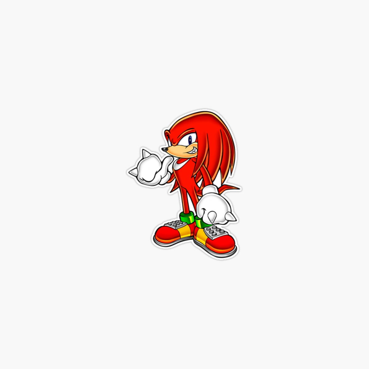 Onim Knuckles Sonic The Hedgehog Sticker, Phone Decal Water Bottle ...