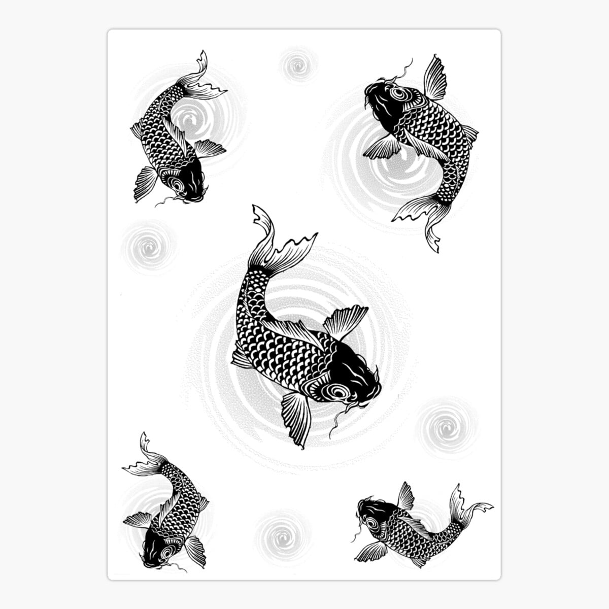 Onim Koi Carp Sticker, Phone Decal Water Bottle Stickers Car Decals ...