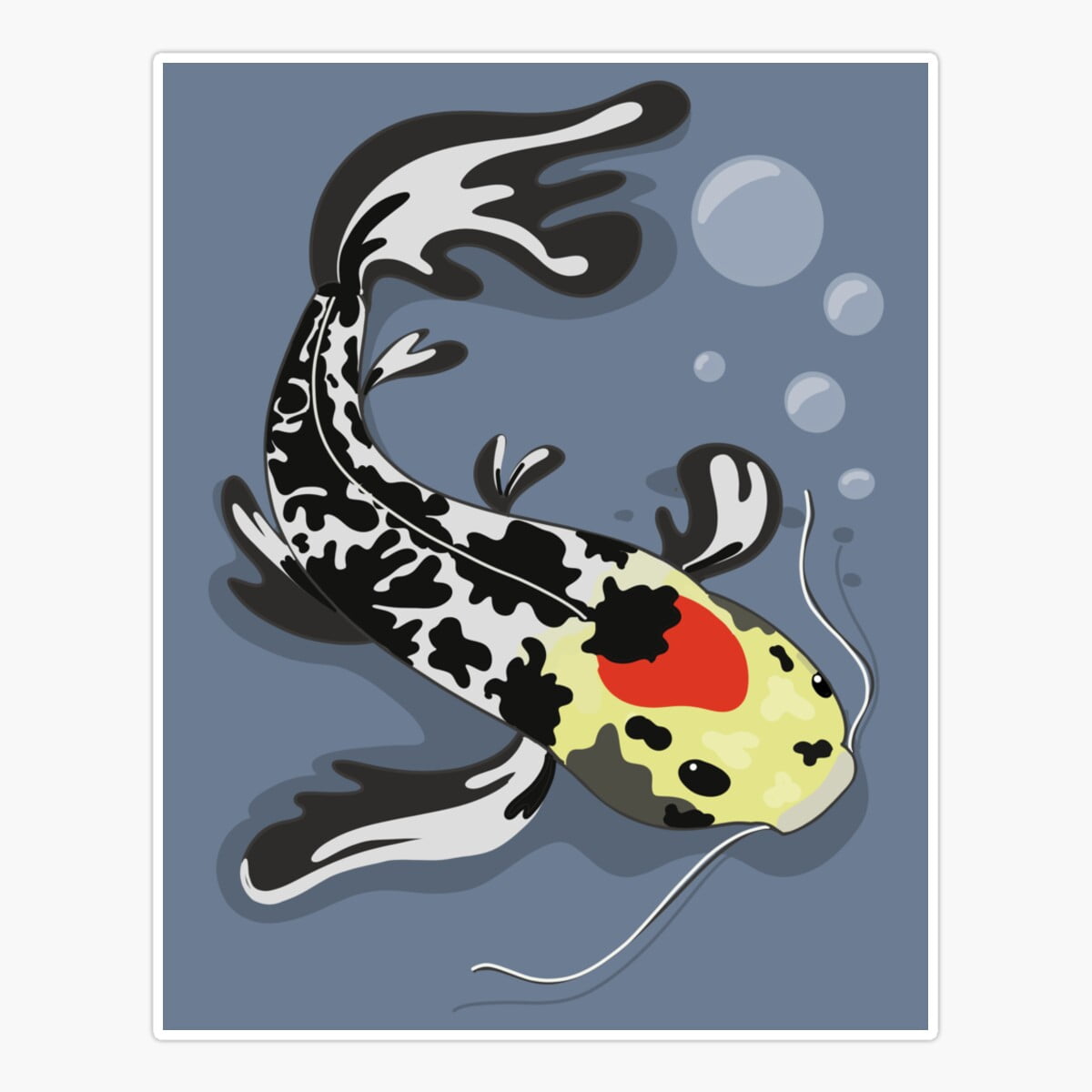 Onim Koi Fish Sticker, Phone Decal Water Bottle Stickers Car Decals ...