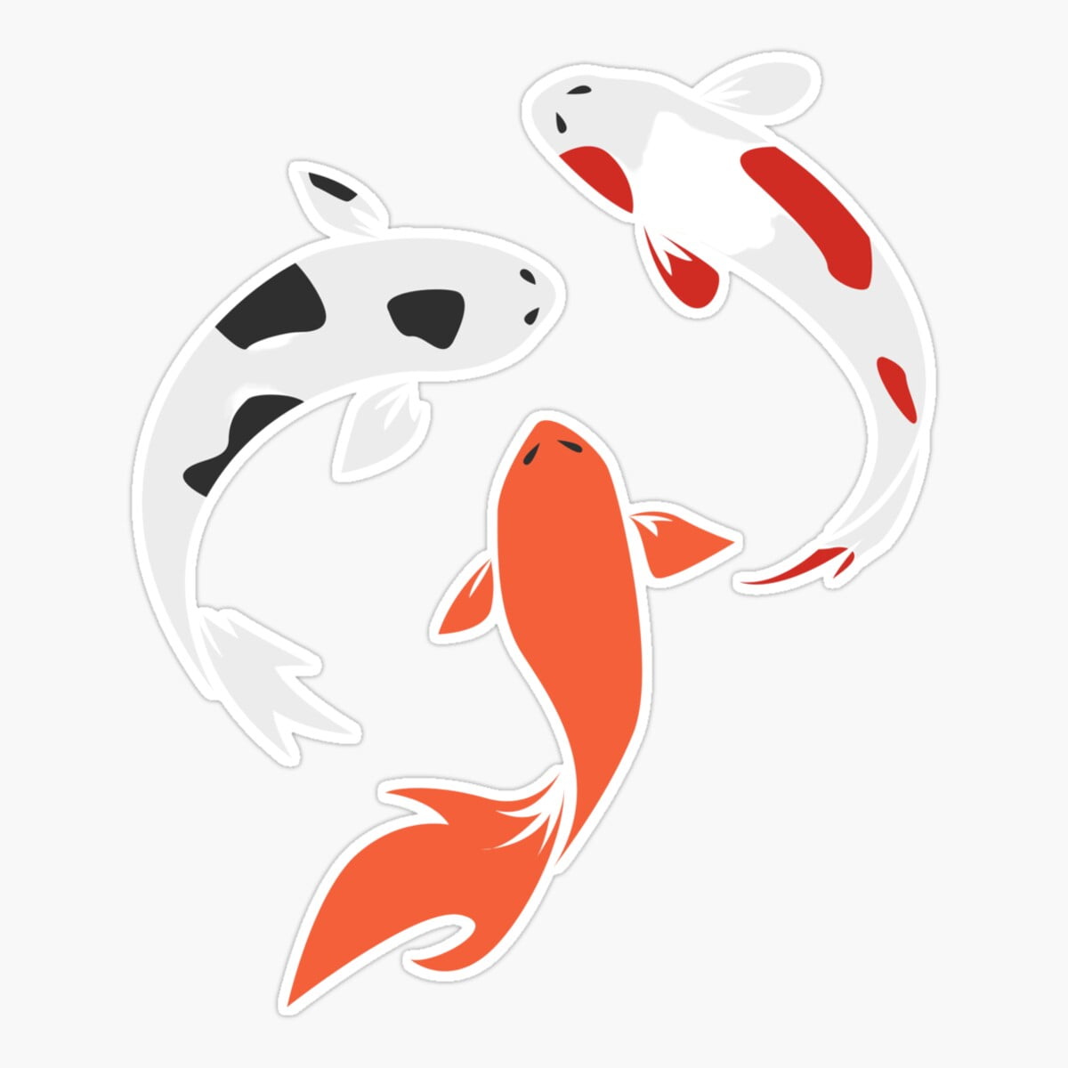 Onim Koi Fish Symbol Feng Shui Sticker, Phone Decal Water Bottle ...