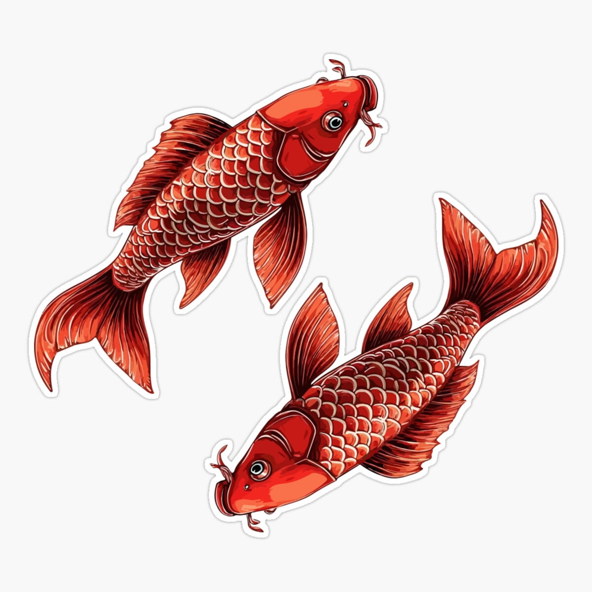 Onim Koi Fish | Yin Yang Sticker, Phone Decal Water Bottle Stickers Car ...