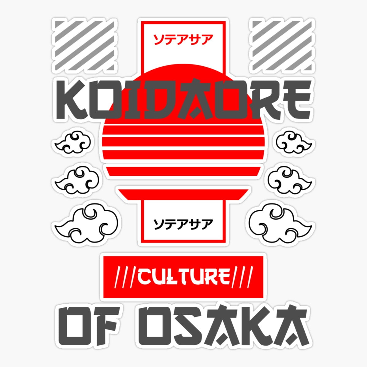 Onim Koidaore Culture: The Flavor Of Osaka Sticker, Phone Decal Water ...