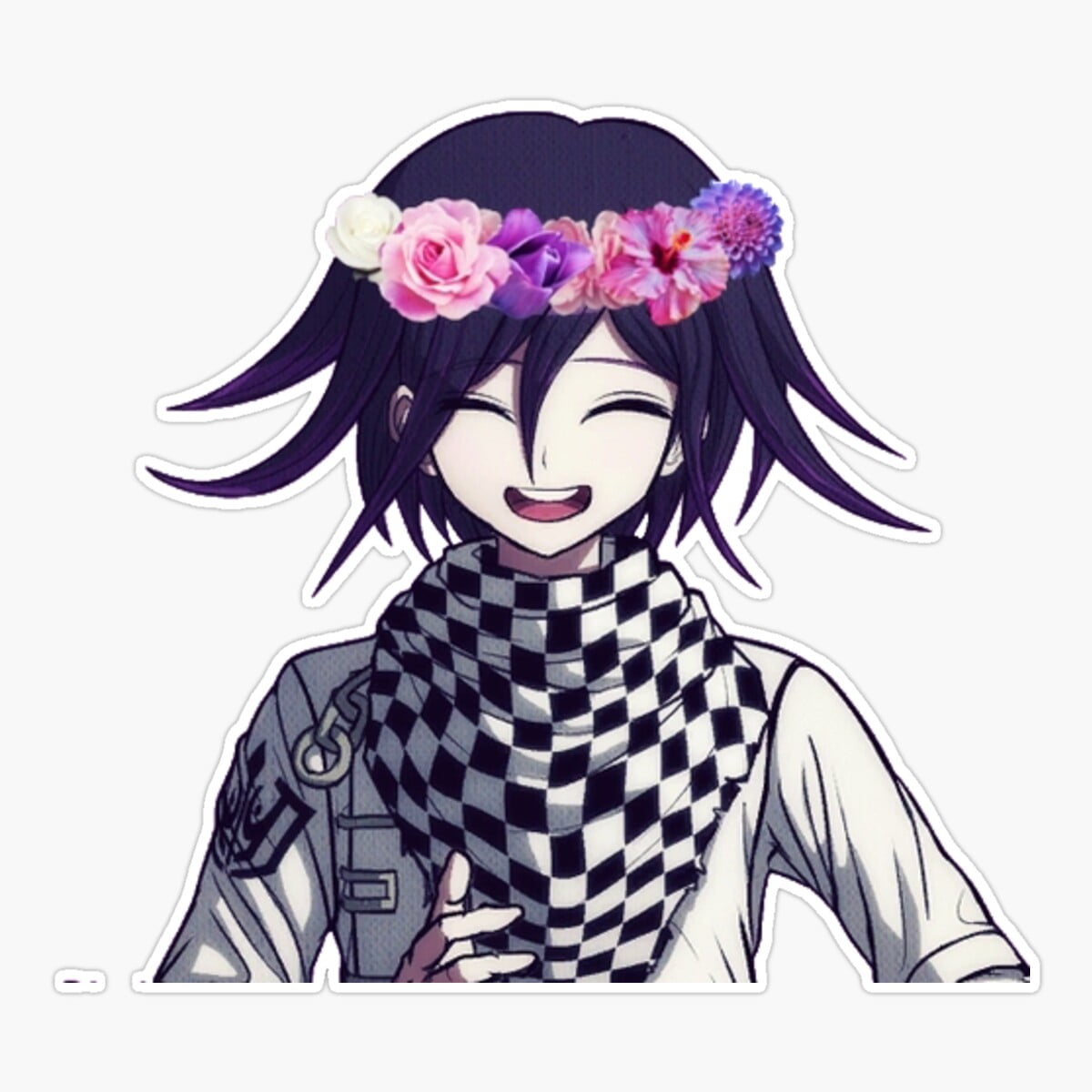 Onim Kokichi Ouma Flower Crown Sticker Sticker, Phone Decal Water ...