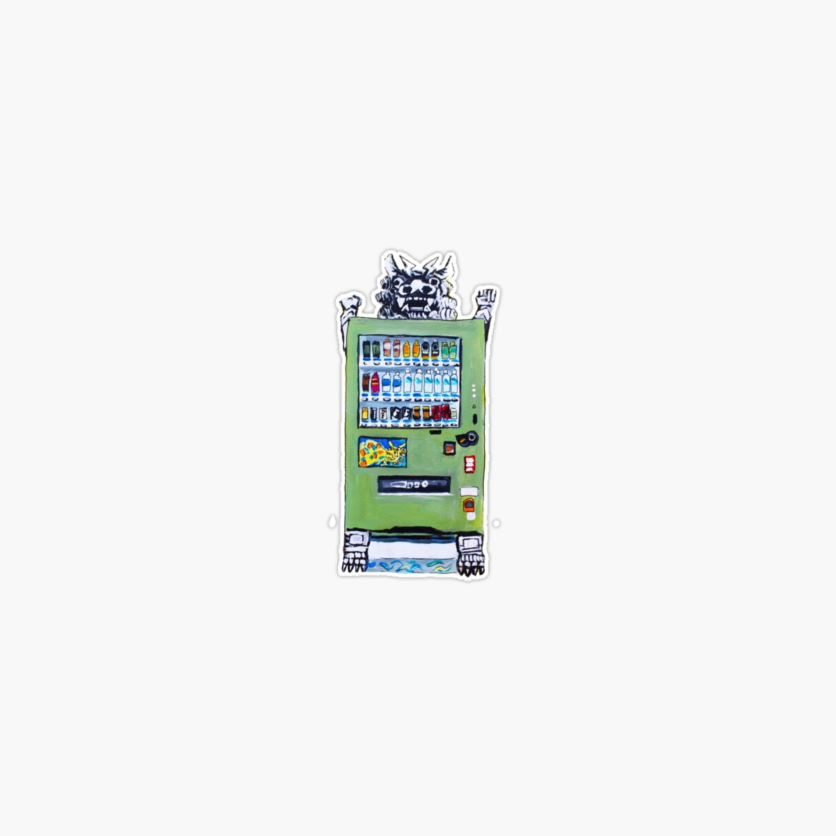 Onim Kokusai Dori vending Machine street art Sticker - Walmart.com