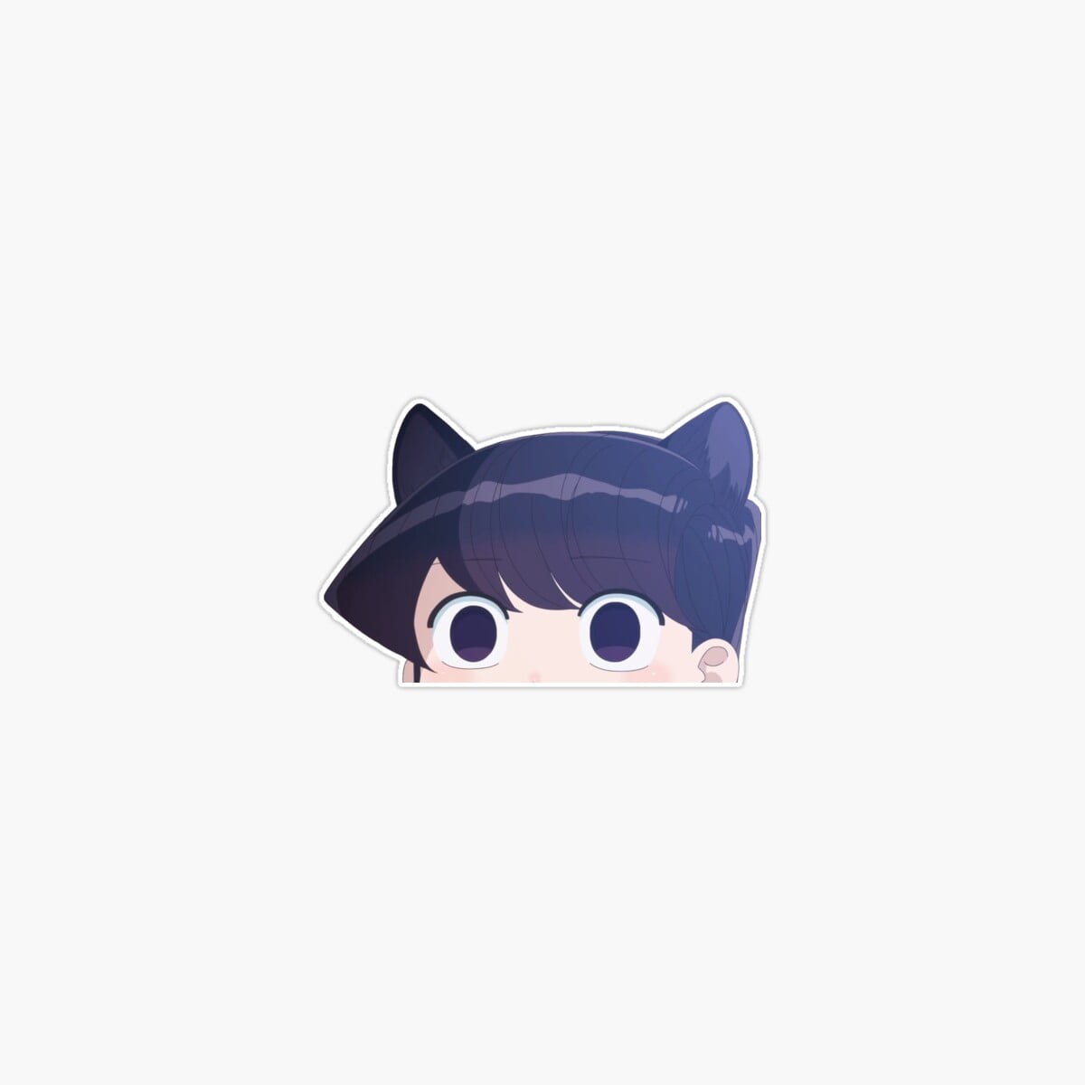 Onim Komi-San Cat Ears Peeker Sticker, Phone Decal Water Bottle ...