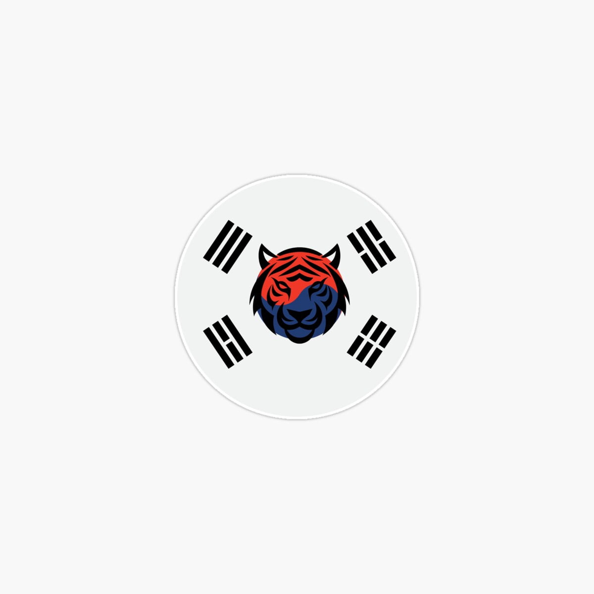 Onim Korean Tiger South Korea Flag Sticker, Phone Decal Water Bottle ...