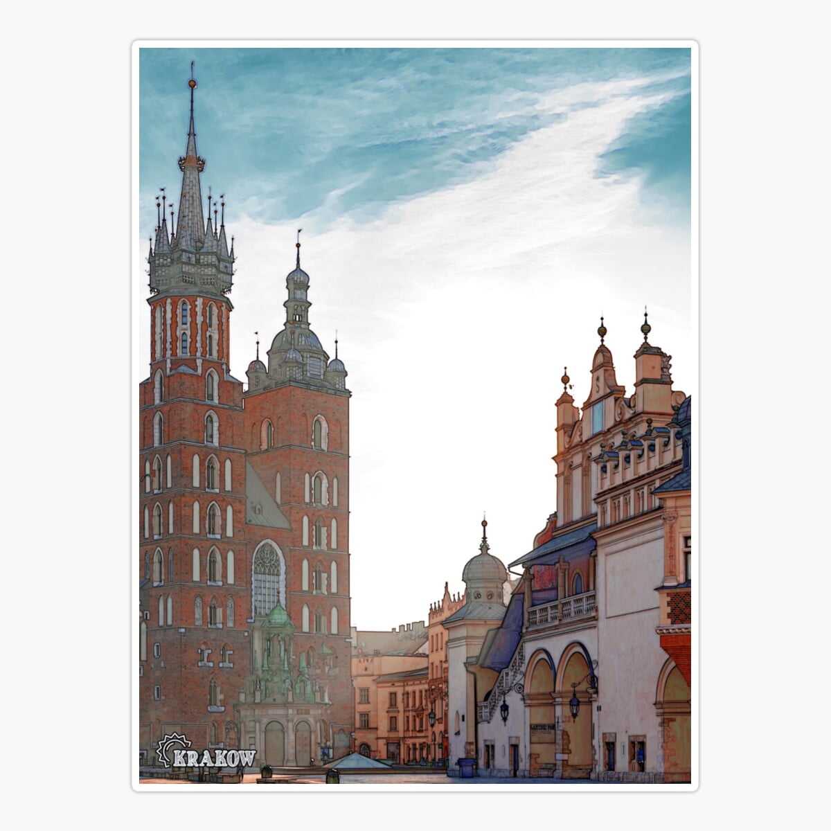 Onim Krakow Poland City Sticker, Phone Decal Water Bottle Stickers Car ...