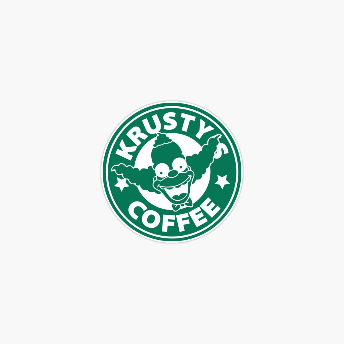 Onim Krusty's Coffee (Starbucks/Simpsons Inspired) Design Sticker ...