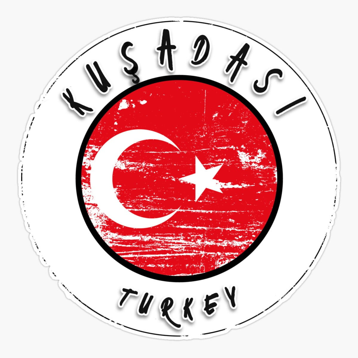 Onim Kusadasi (Kuşadası) Turkey Vintage Sticker, Phone Decal Water ...