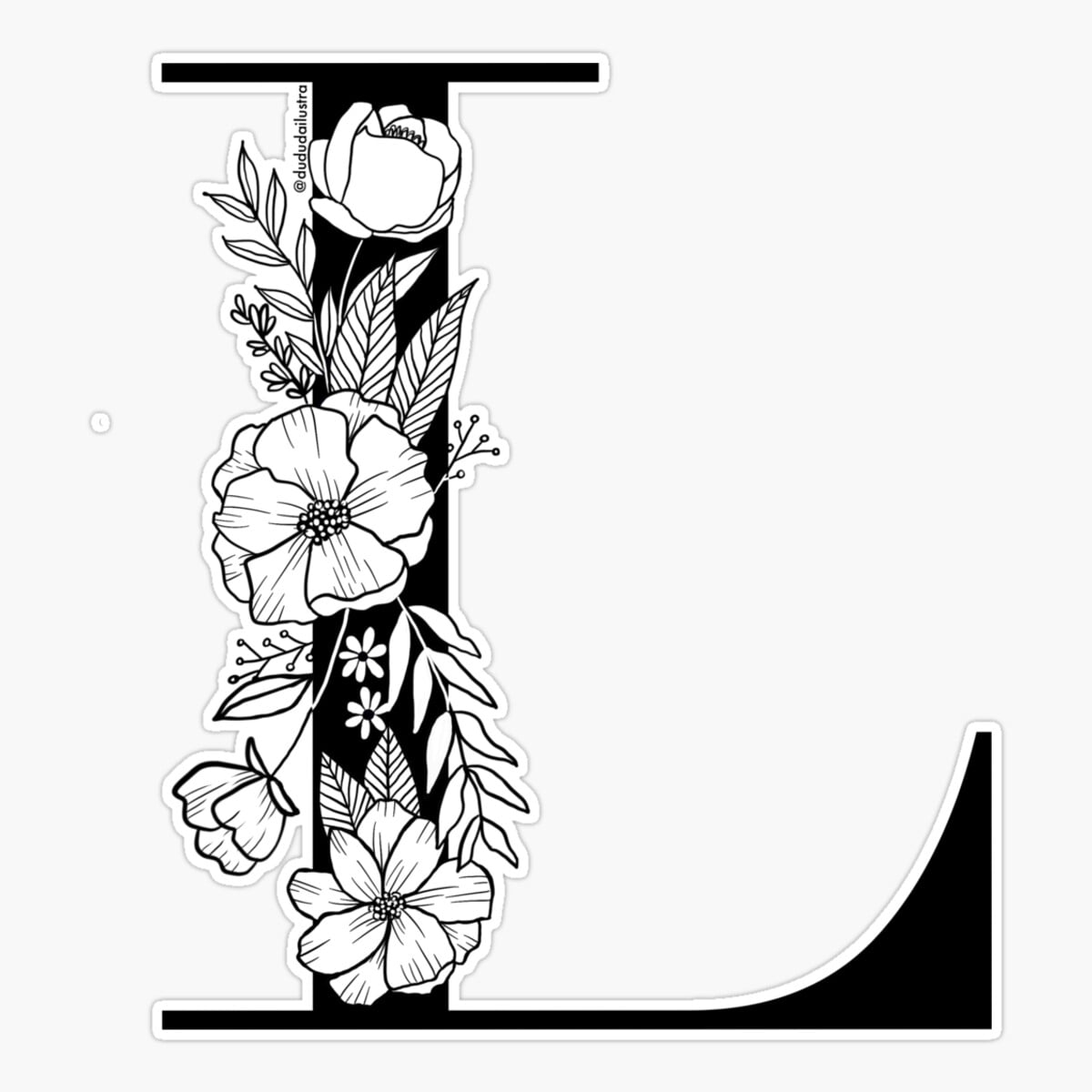 Onim L Floral Sticker, Phone Decal Water Bottle Stickers Car Decals ...