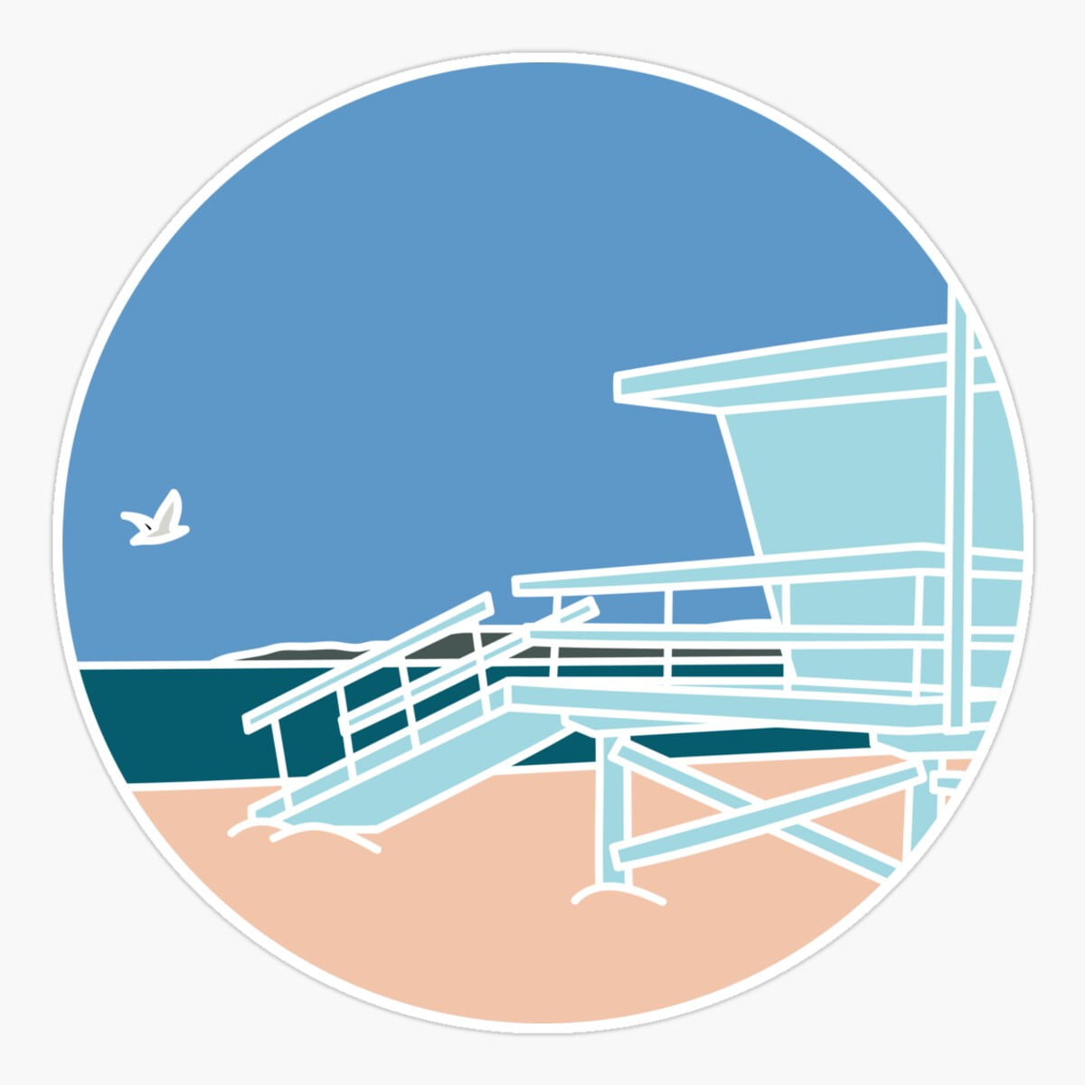 Onim La A Day - Lifeguard Tower Sticker, Phone Decal Water Bottle Stickers Car Decals, Funny ...