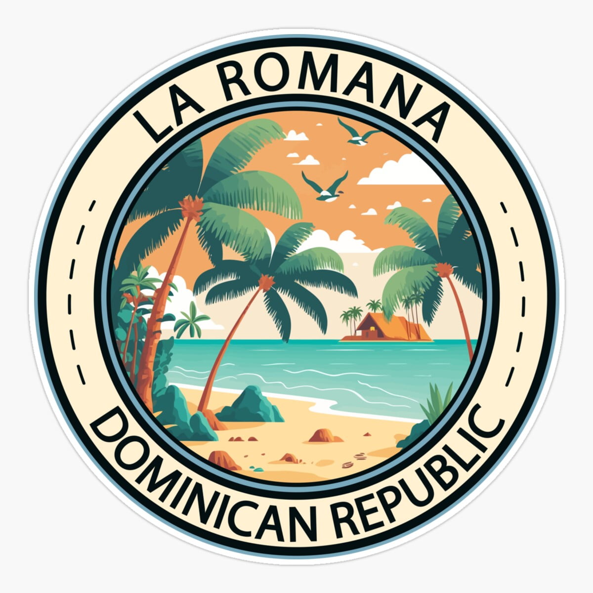 Onim La Romana Dominican Republic Hut Badge Sticker, Phone Decal Water ...