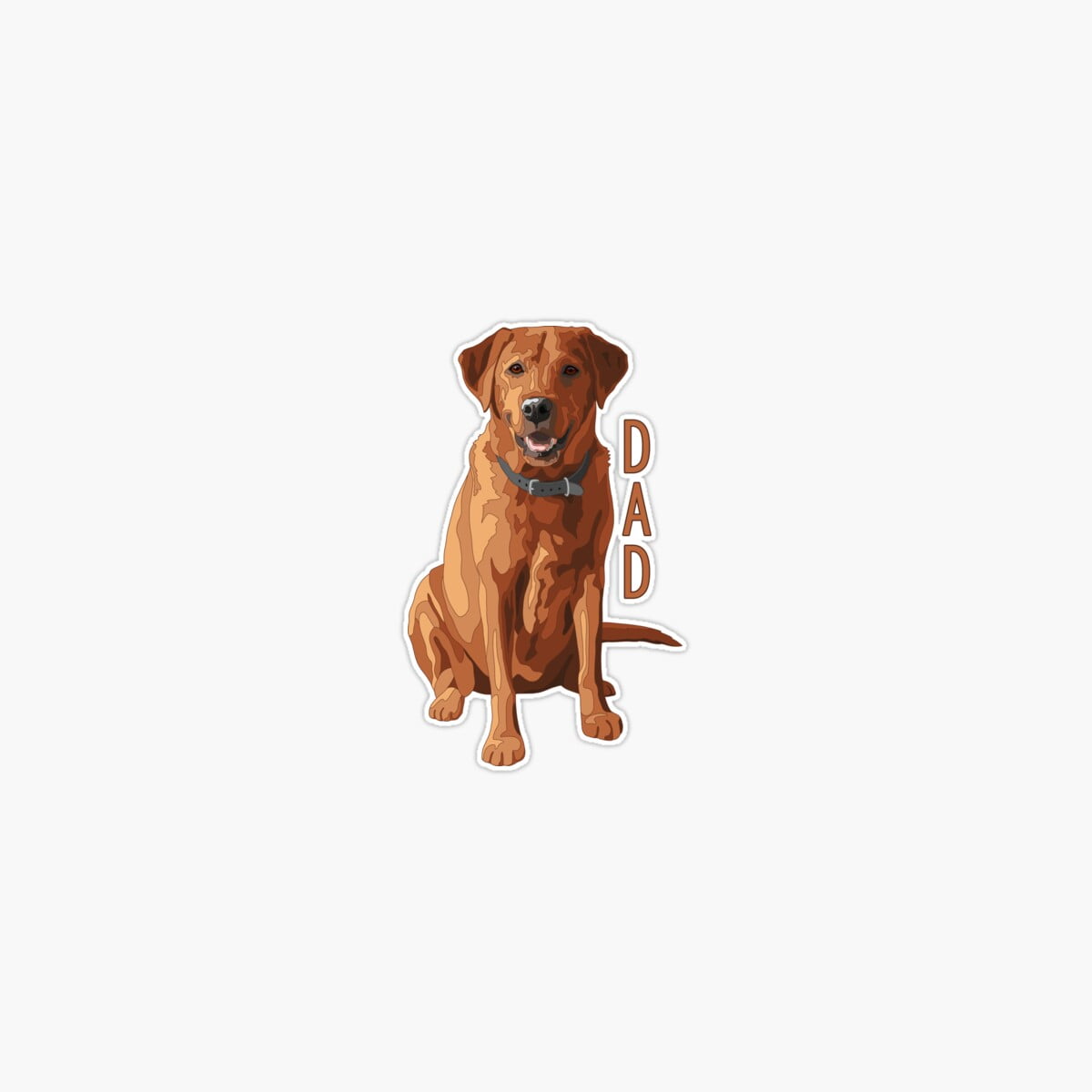 Onim Lab Dad Fox Red Labrador Retriever Dog Sticker, Phone Decal Water ...