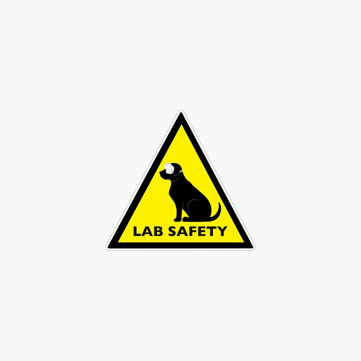Onim Lab Safety Sign Black Labrador Retriever Sticker, Phone Decal ...