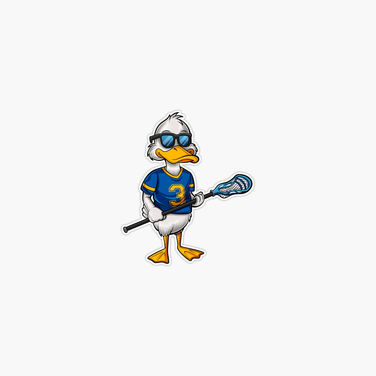 Onim Lacrosse Duck Sticker, Phone Decal Water Bottle Stickers Car ...