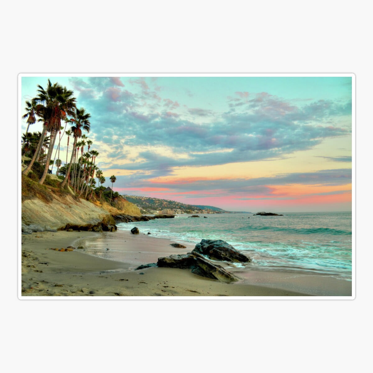 Onim Laguna Beach Seascape Sticker, Phone Decal Water Bottle Stickers ...