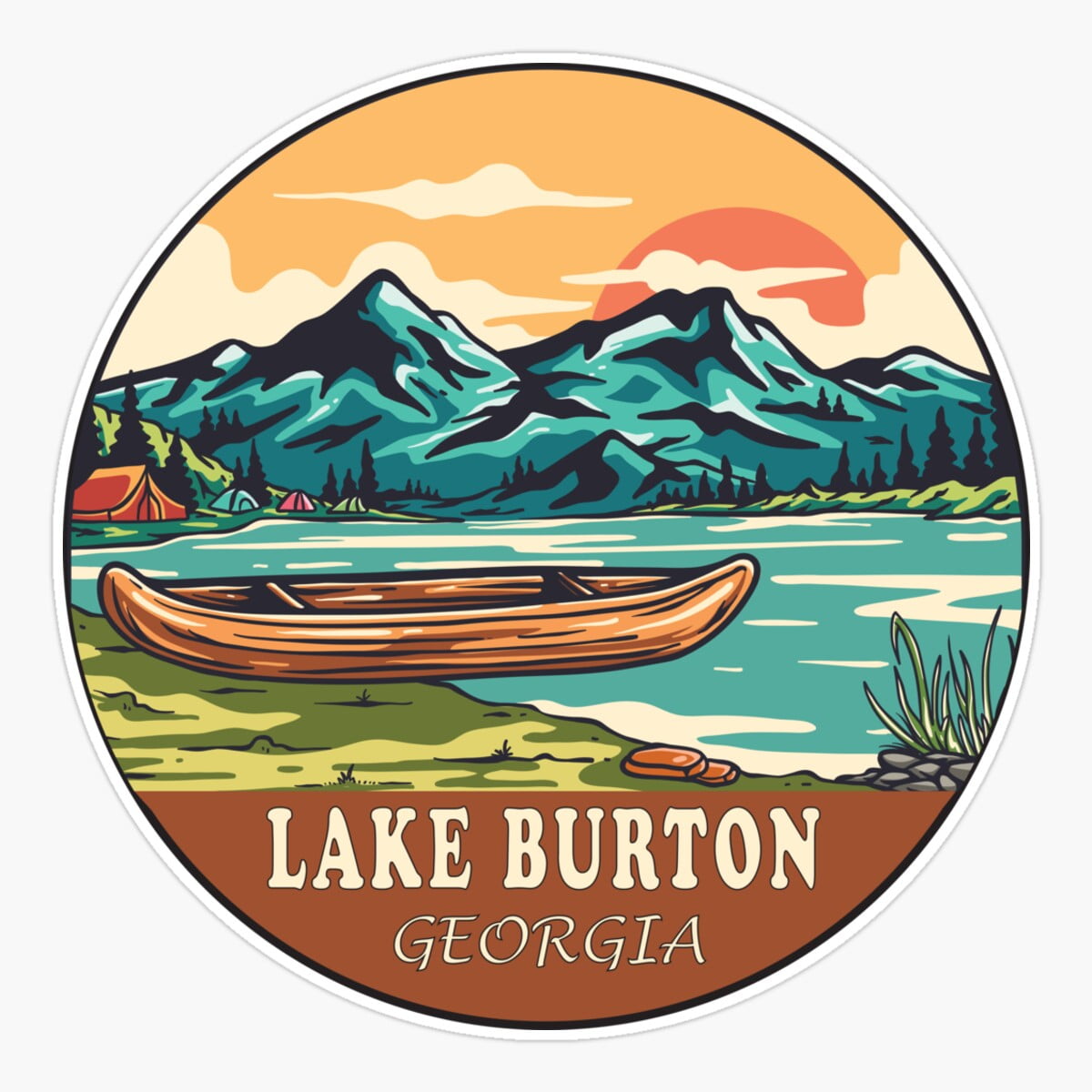 Onim Lake Burton Georgia | Boating | Fishing Sticker, Phone Decal Water ...