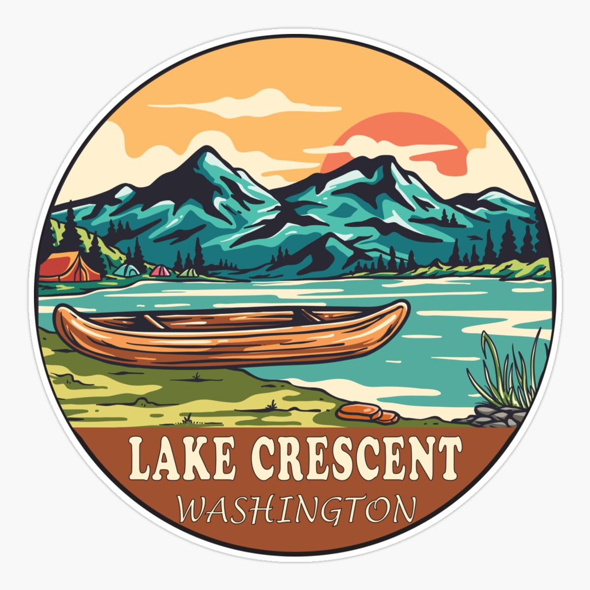 Onim Lake Crescent Washington | Boating | Fishing Sticker, Phone Decal ...