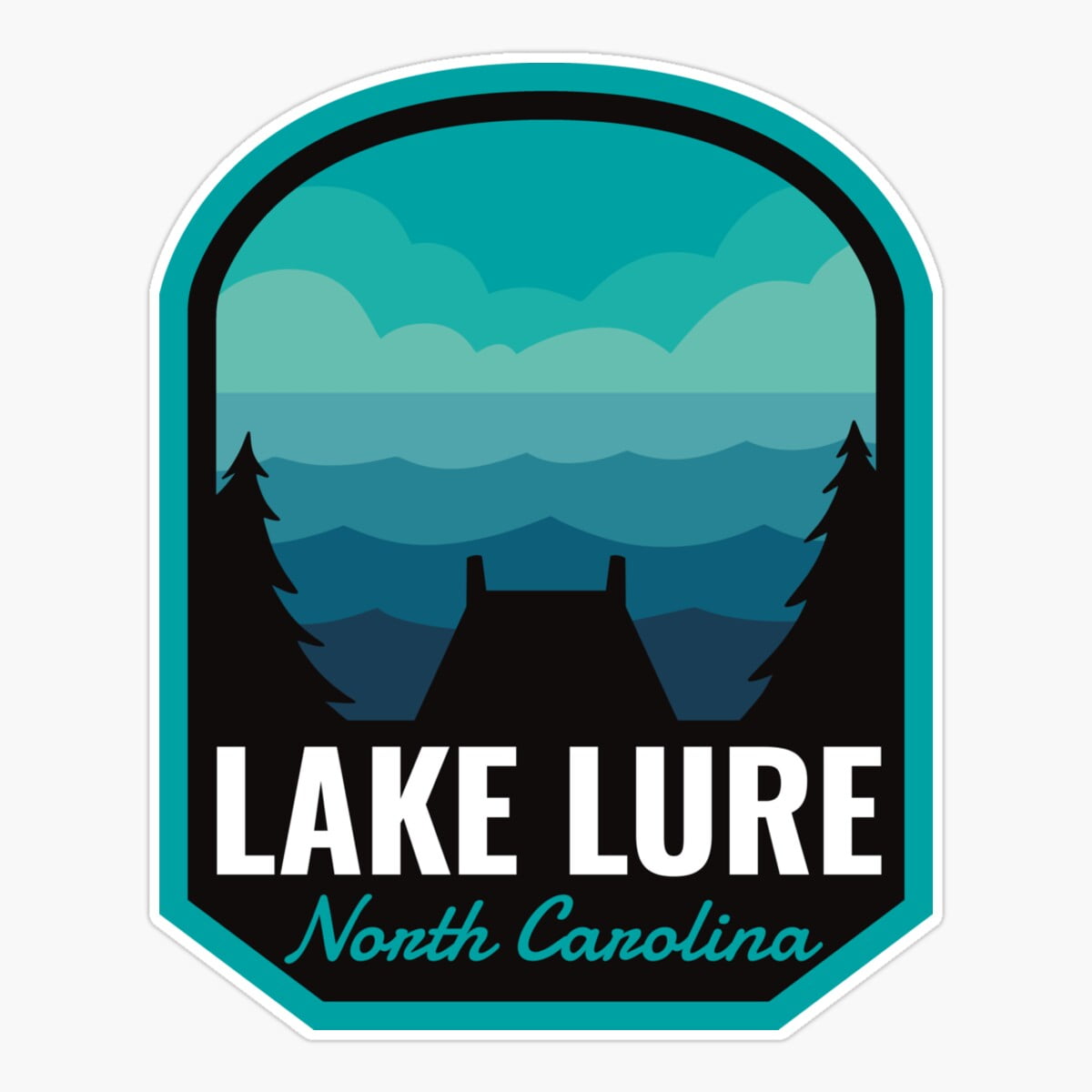 Onim Lake Lure North Carolina Summer Sticker, Phone Decal Water Bottle ...