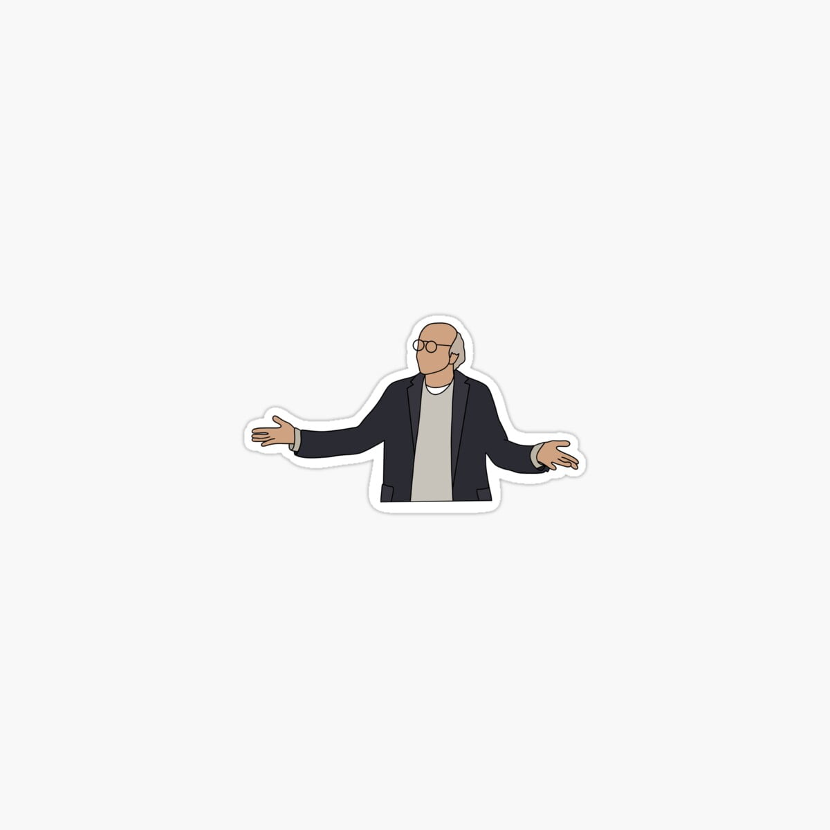 Onim Larry David Sticker, Phone Decal Water Bottle Stickers Car Decals ...