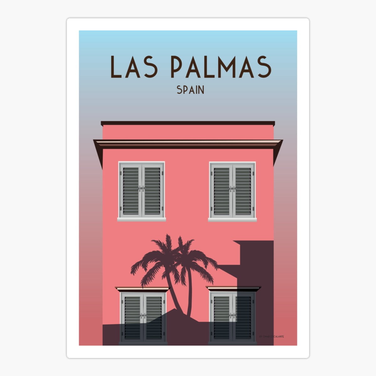 Onim Las Palmas Spain Travel Poster Sticker, Phone Decal Water Bottle ...