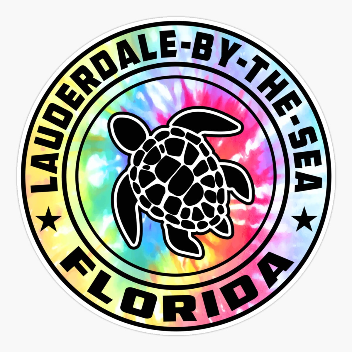 Onim Lauderdale-By-The-Sea Beach Florida Sea Turtle Fl Sticker, Phone ...